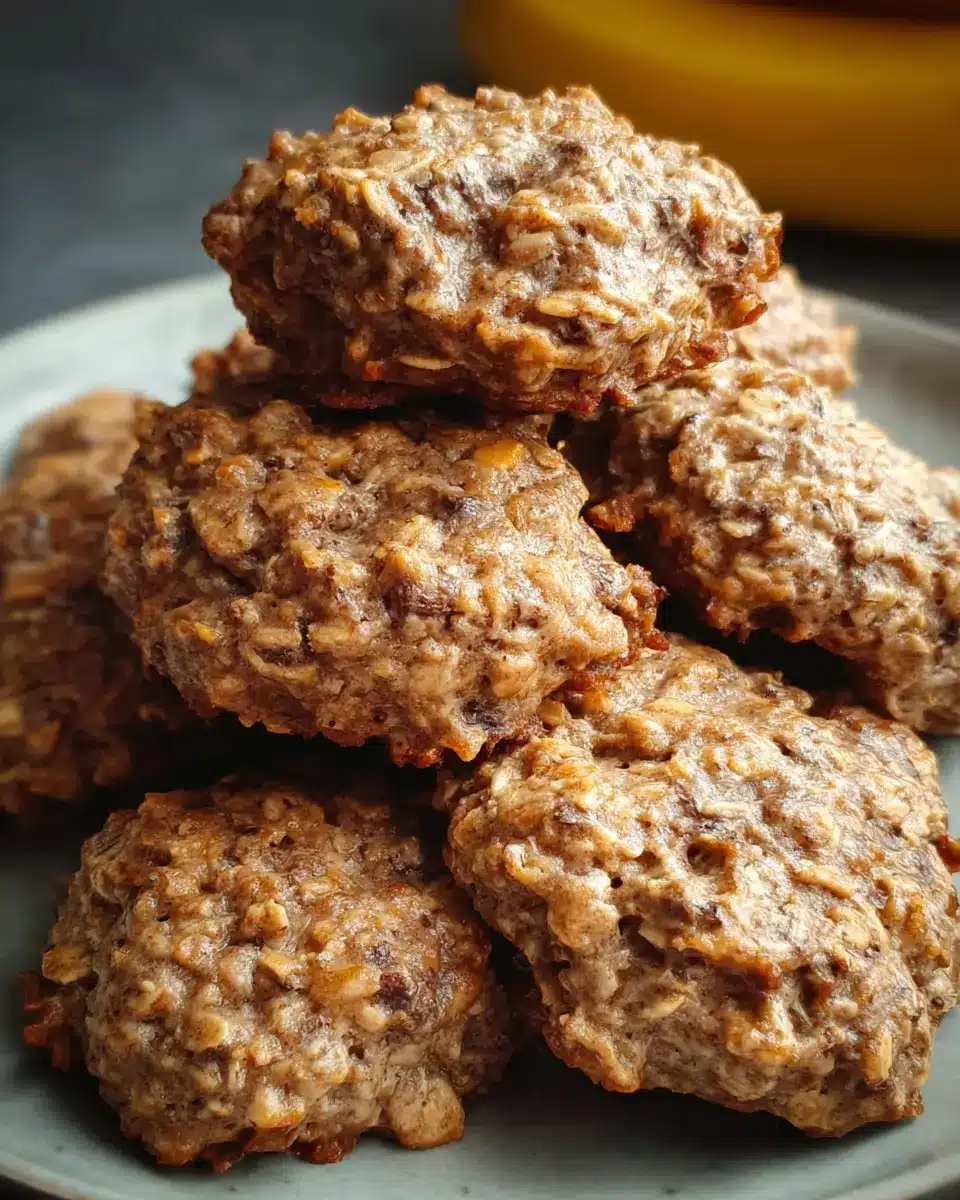 clean banana oat cookies